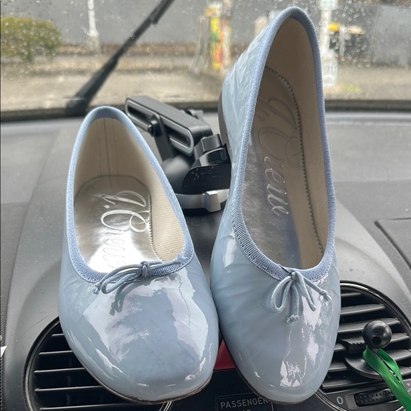 J. Crew | Shoes | J Crew Blue Ballet Flats With Bow And Shimmer | Poshmark